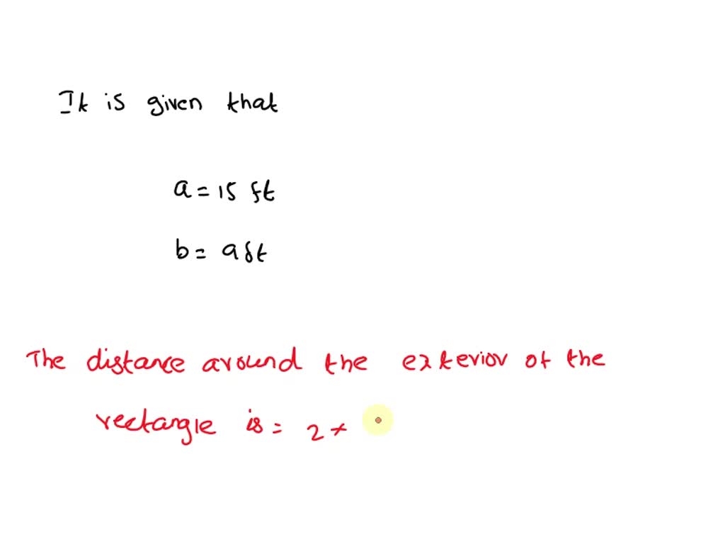 Find the distance around the exterior of the figure below. (Assume a ...