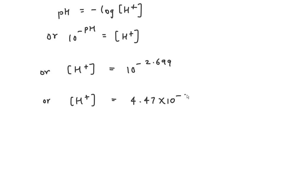 SOLVED: pH of an aqueous solution of HCl is 2.699 at 25 degree Celcius ...