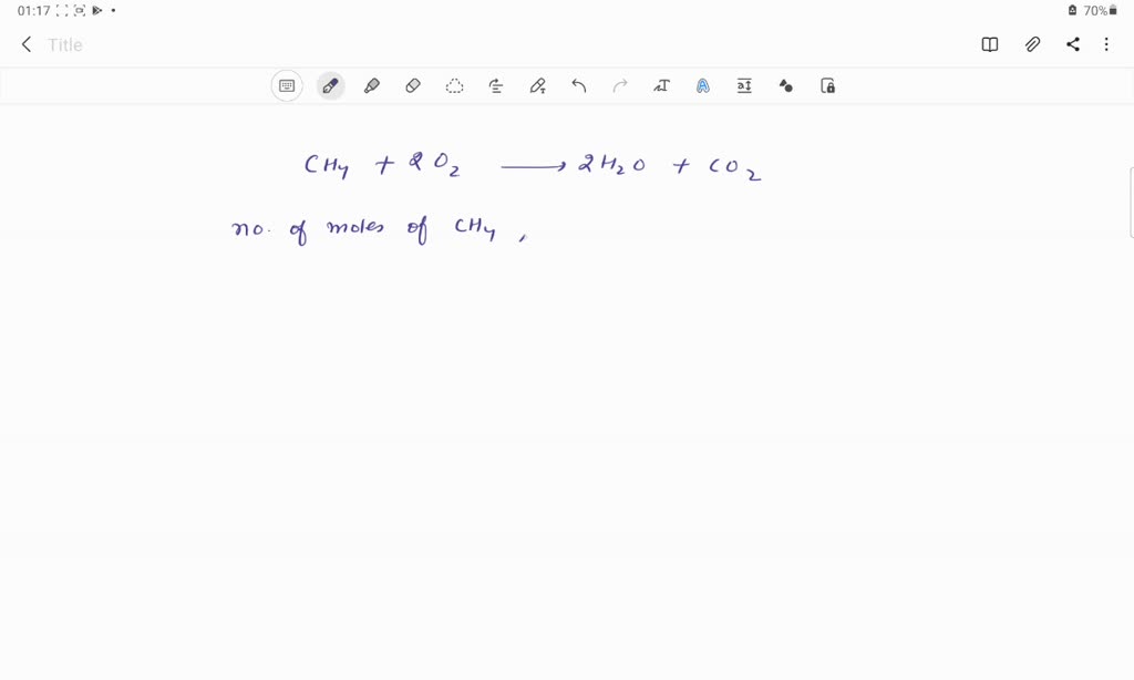 SOLVED: Consider the following reaction: CH4 + 2O2 –> 2H2O + CO2 How ...