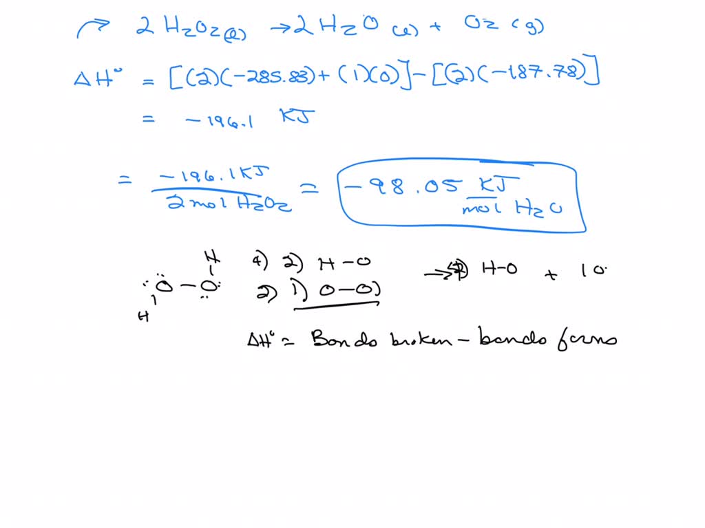 SOLVED: What is the Enthalpy of Decomposition of liquid Hydrogen ...