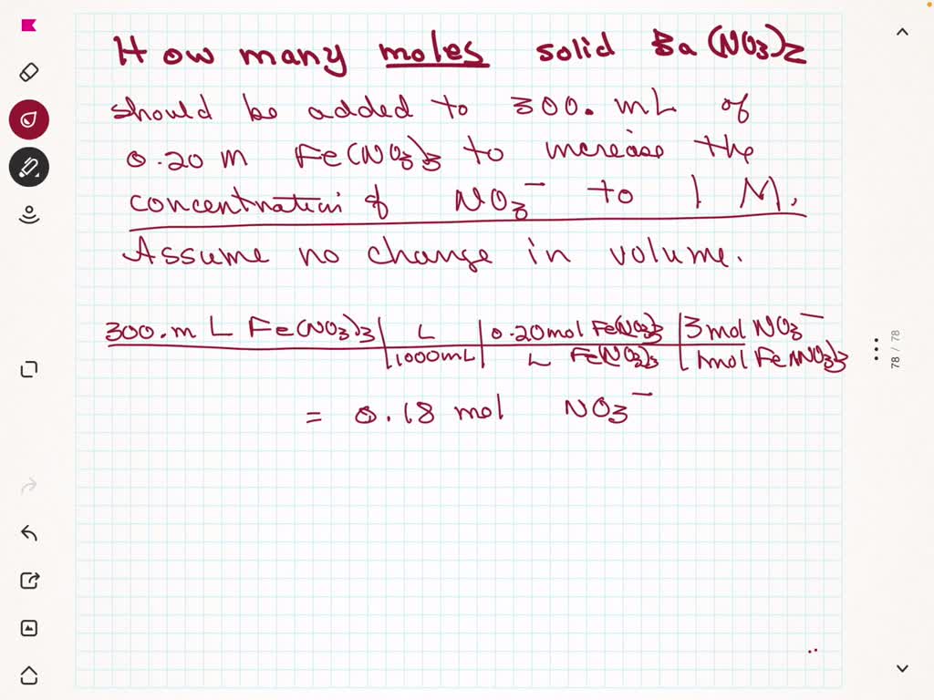 SOLVED: How many moles of solid Ba(NO3)2 should be added to 300. mL of ...