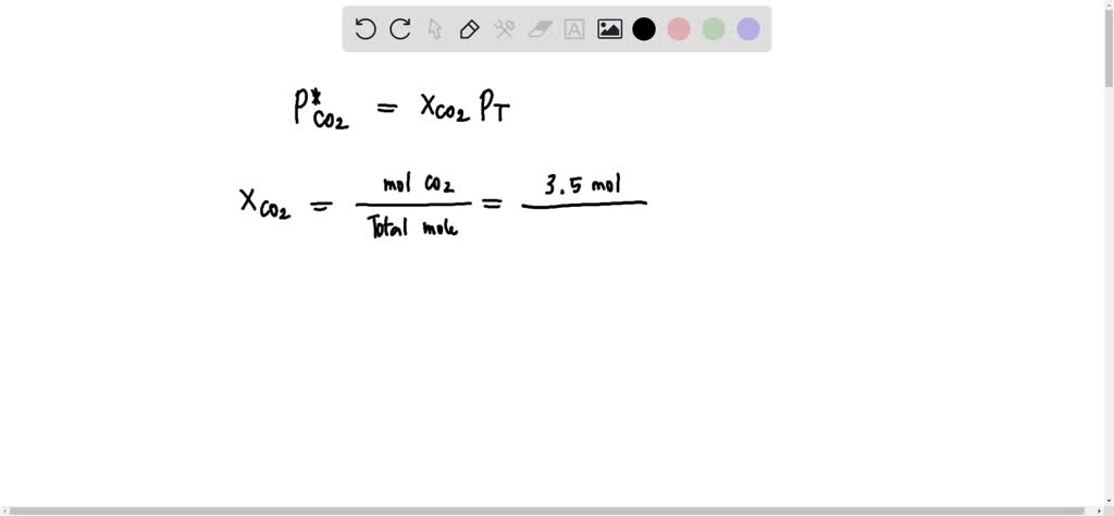 SOLVED: A gaseous mixture containing 1.5 mol ar and 3.5 mol co2 has a total pressure of 8.6 atm ...