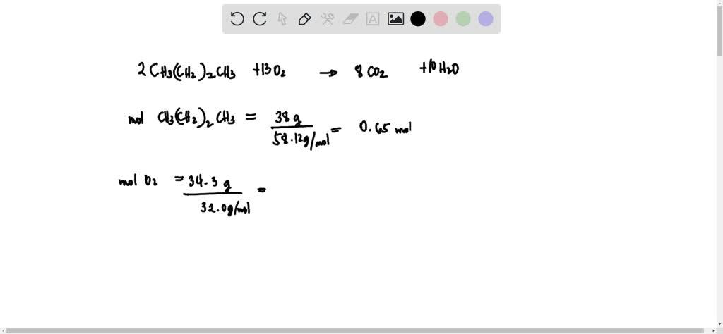 SOLVED: Gaseous butane CH, ( CH2), CH, will react with gaseous oxygen 021 to produce gaseous ...