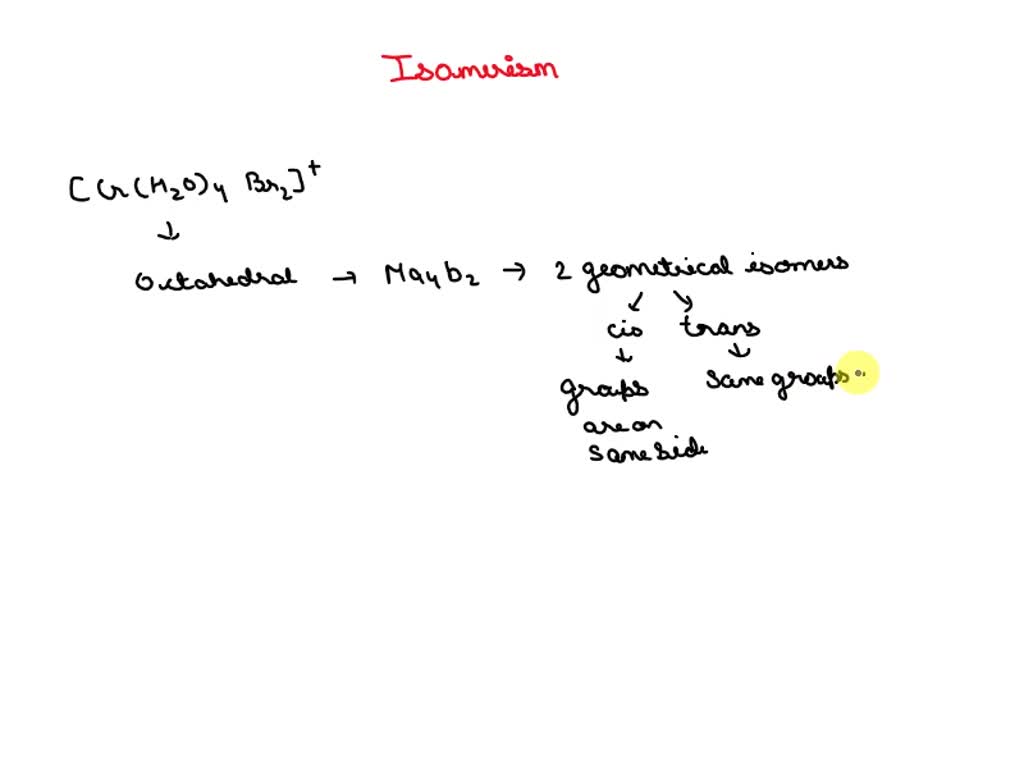 Solved Draw And Label The Different Geometric Isomers For The Octahedral Complex Ion [cr H2o