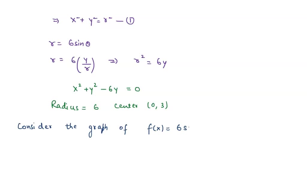 SOLVED: How do you graph the polar curve r = 6 sin Î¸? Drag an equation, variable, or phrase ...