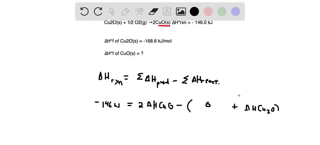 SOLVED: 12. Copper(I) oxide can be oxidized to copper(II) oxide: Cu2O(s ...