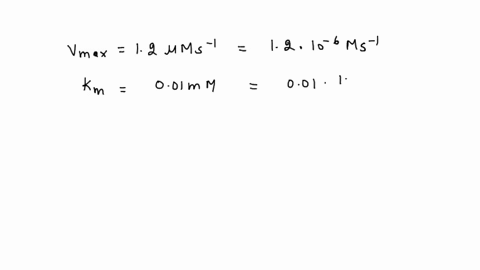 SOLVED: For the reaction above, when [A] = Km and the enzyme ...