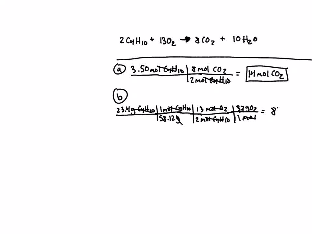 SOLVED: The gaseous hydrocarbon butane, C4H10, burns according to the following equation: 2C4H10 ...