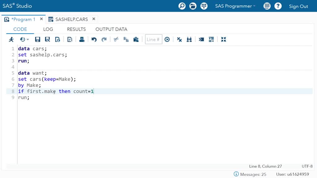 Using the SASHELP.CARS dataset, write a script which will determine the ...