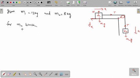 SOLVED: Objects with masses m1 = 12.0 kg and m2 = 6.0 kg are connected by a light string that ...
