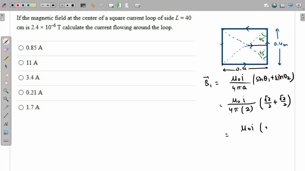 SOLVED: A rectangular loop of wire, 30 cm wide and 40 cm long, carries ...