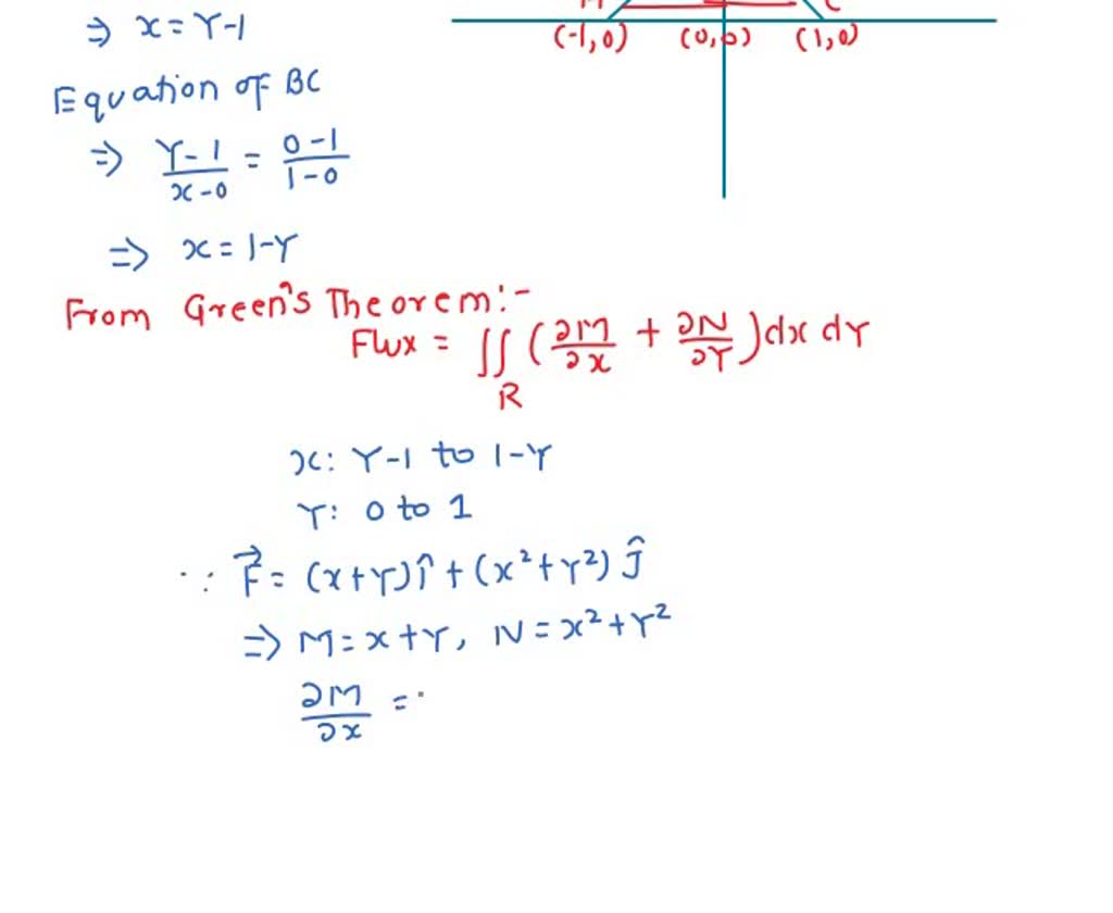 SOLVED: Flux across a triangle Find the flux of the field 𝐅 in Exercise ...
