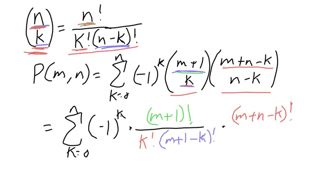 SOLVED: Question 8 Let m and n be positive integers, and notation ( n k ... SOLVED: Question 8 Let m and n be positive integers, and notation ( n k ...