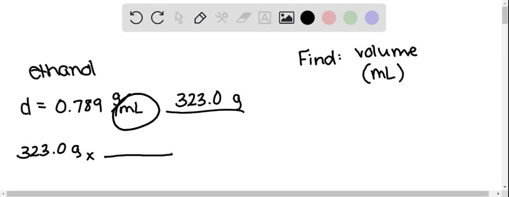 SOLVED: Question The density of ethanol is 0.789 g/mL If you need 323.0 g of ethanol for an ...