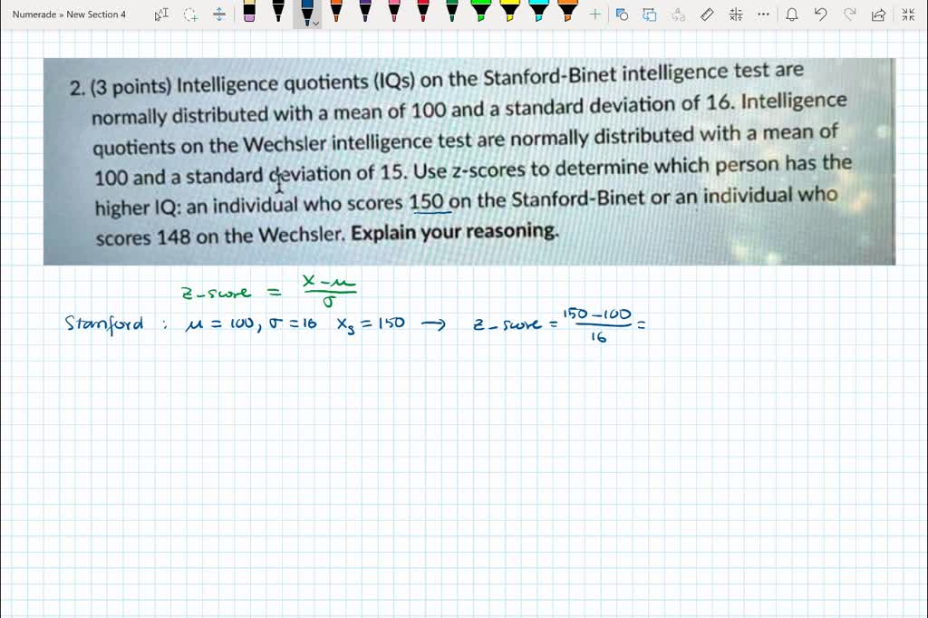 SOLVED: Question 2: (Marks: 2) Intelligence quotients (IQs) on the ...