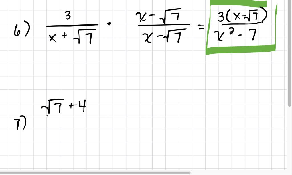 SOLVED: RATIONALIZING WHEN THERE ARE TWO TERMS Certain pairs of ...