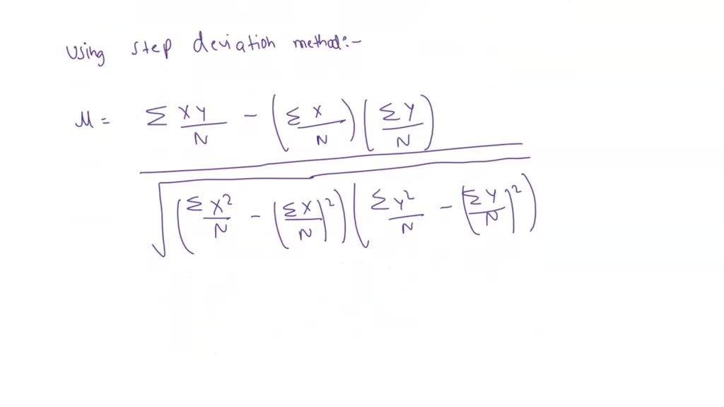 SOLVED: Calculate Karl Pearson's coefficient of correlation between the ...