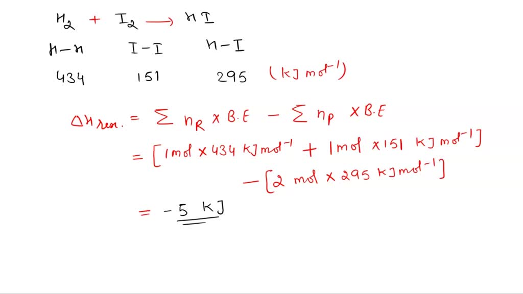 SOLVED: Use average bond enthalpies (linked above) to calculate the ...