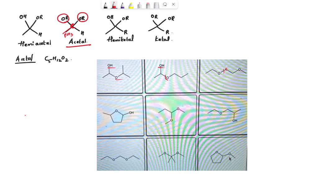 SOLVED: Select all the molecules that have an acetal and the molecular ...
