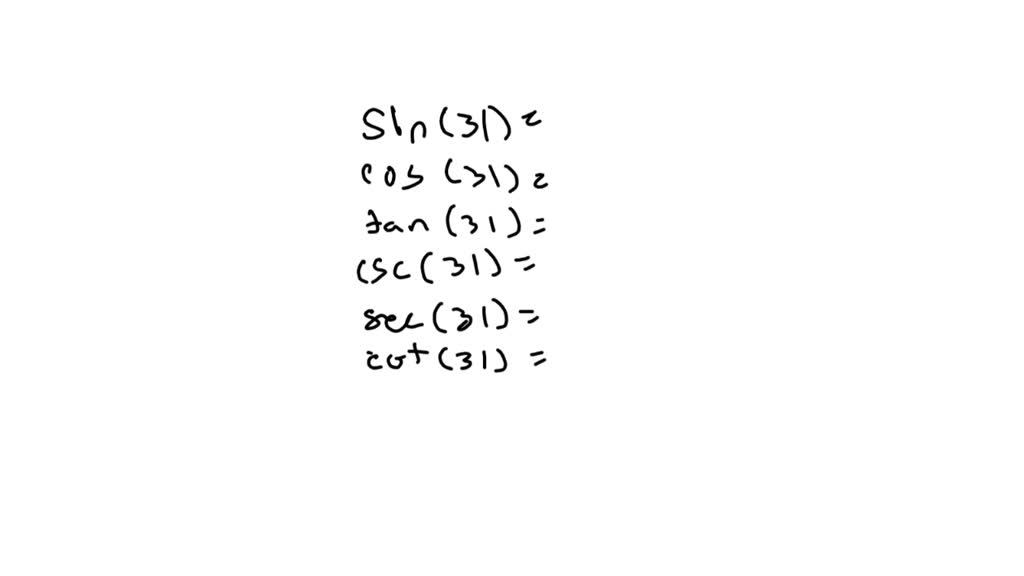 SOLVED: Find the signs of the six trigonometric function values for the ...