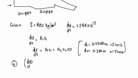 Ethane of density 570kgm 3 flows steadily along the pipe...