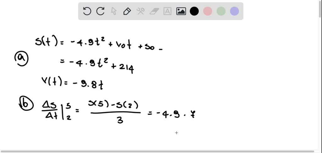 Solved Use The Position Function S T 4 9t 2 V0t S0 For Free