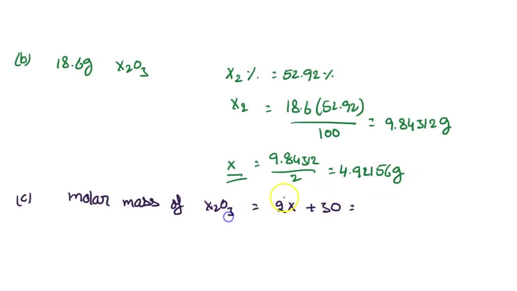SOLVED: Element X reacts with oxygen to produce and oxide with the formula X2O3. If 0.340 g of ...