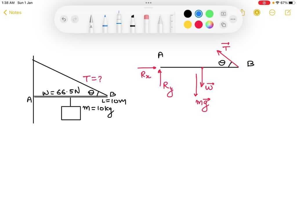 As shown in the figure, a 10.0 m long bar is attached by a frictionless ...