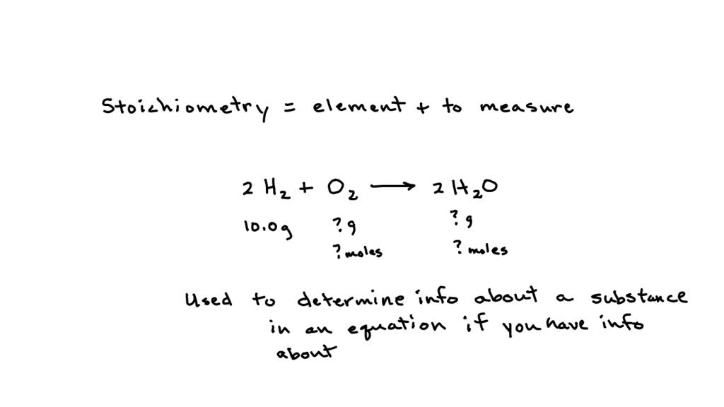 SOLVED: Stoichiometry is possible due to which of the following ...