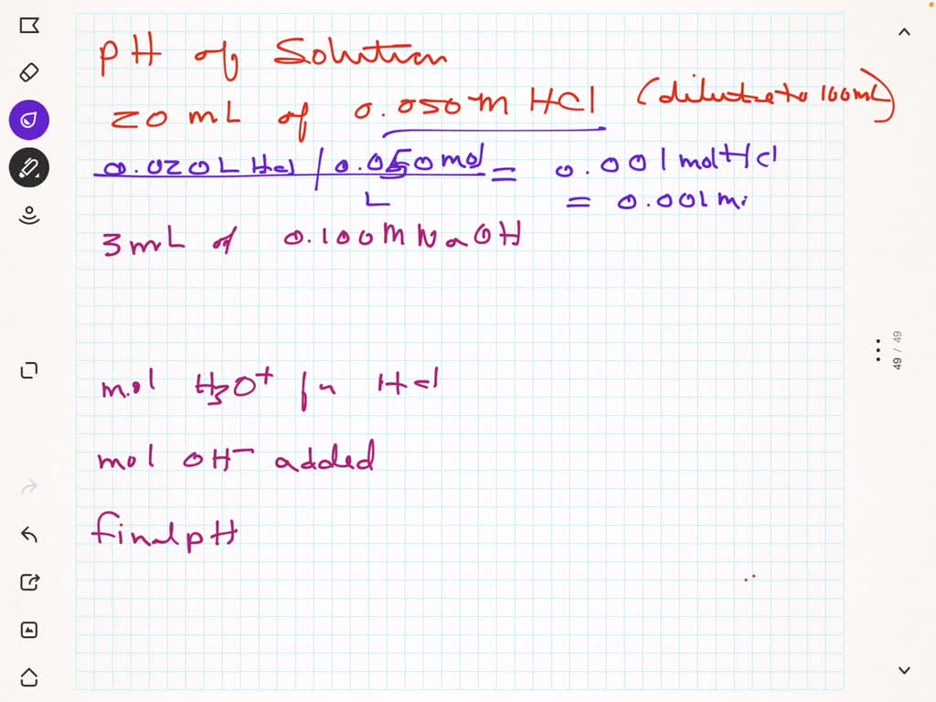 SOLVED: How many moles of hydroxide ion are present in each of the following? a) 30 ml of 10% wt ...
