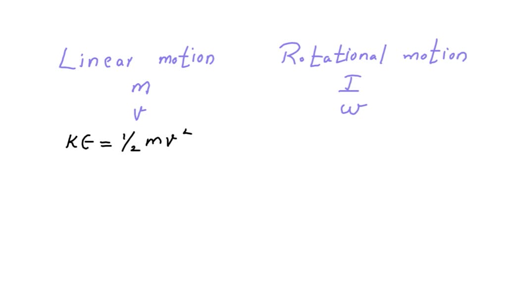 SOLVED: An object's linear KE = (1/2)mv2 . An object's rotational KE is ...