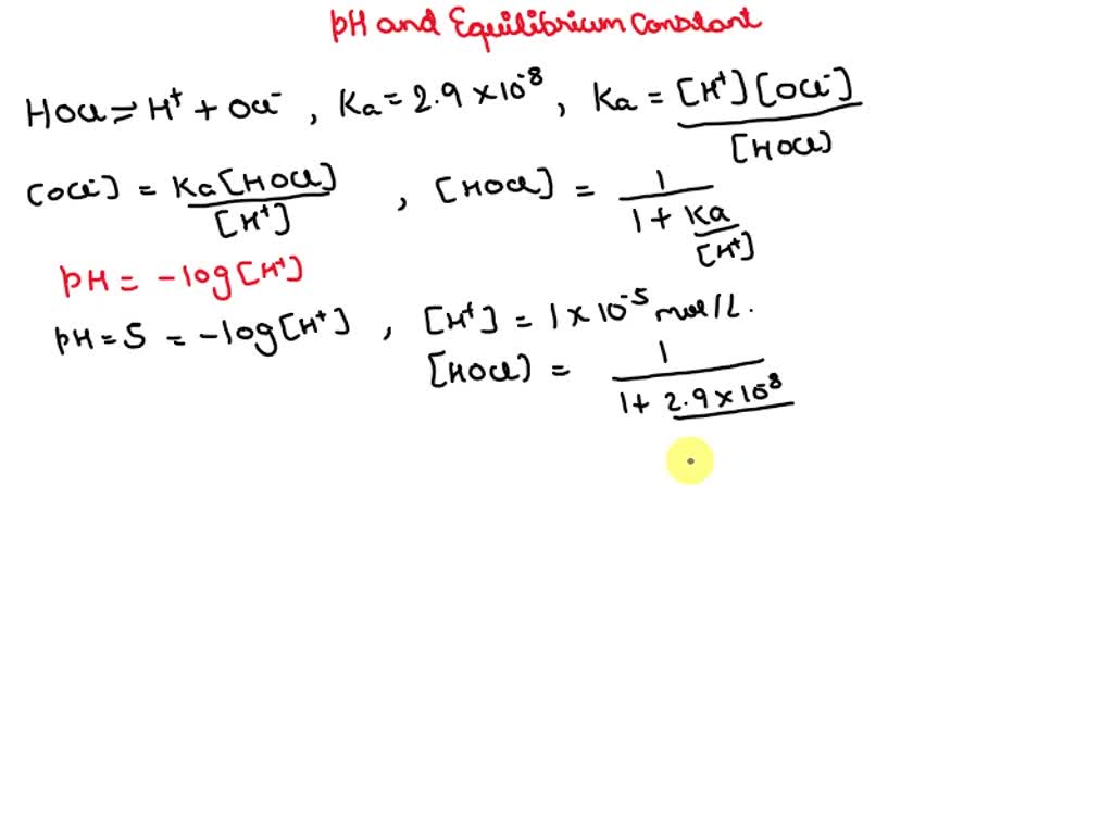 SOLVED: Water is frequently disinfected with chlorine gas, forming ...