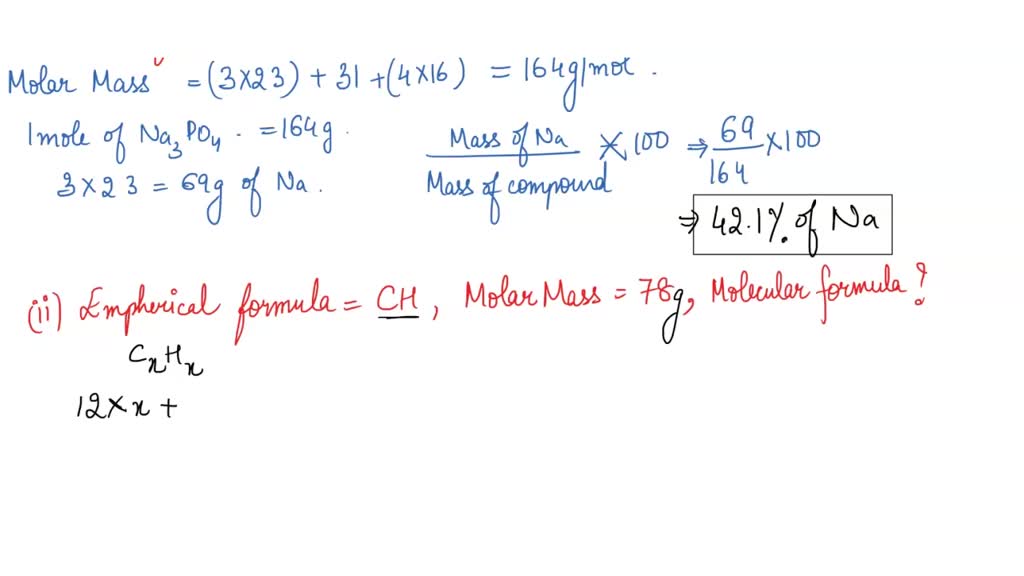 SOLVED QUESTION 7 molar Mass 164g mol Of Sodium In Sodium