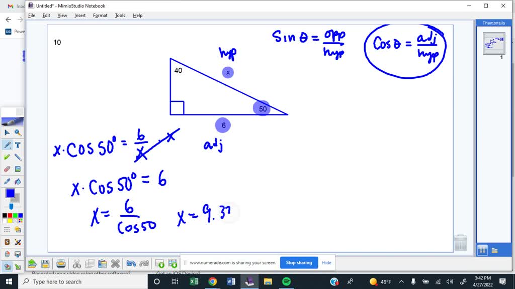 SOLVED: How do you calculate the hypotenuse of a triangle with the angles?