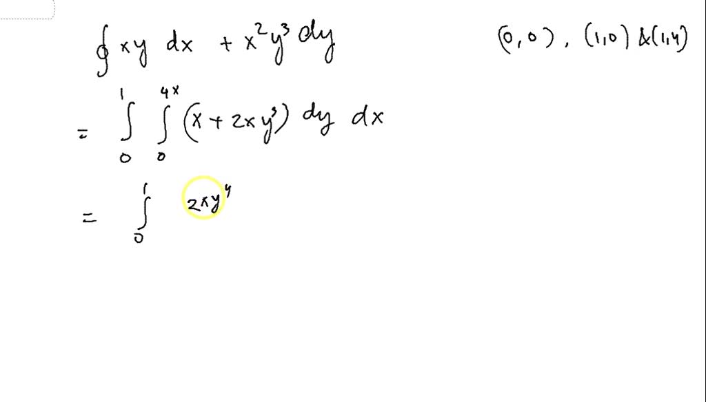 SOLVED: Suppose F⃗ (x,y)=(6x+2y)i⃗ +(2x+2y)j⃗ . Evaluate the line ...