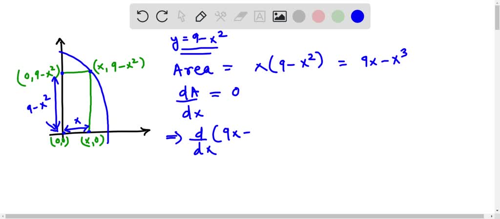 SOLVED: (10 points) A rectangle is constructed in the first quadrant; with one venex at the ...