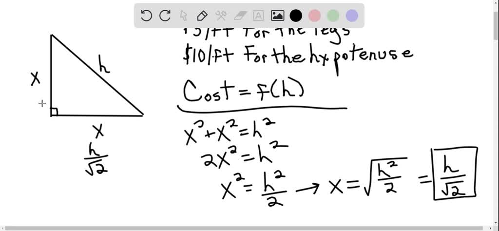 SOLVED:A pen in the shape of an isosceles right triangle with legs of ...