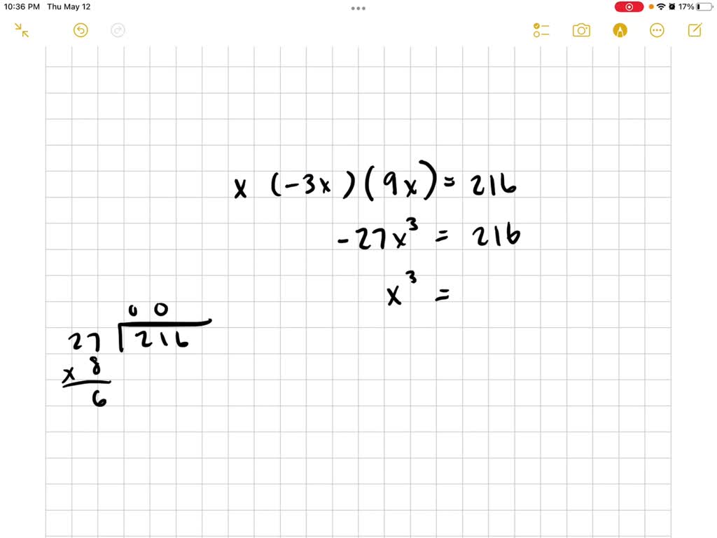 The product of three numbers with a common ratio of -3 is 216. find the ...
