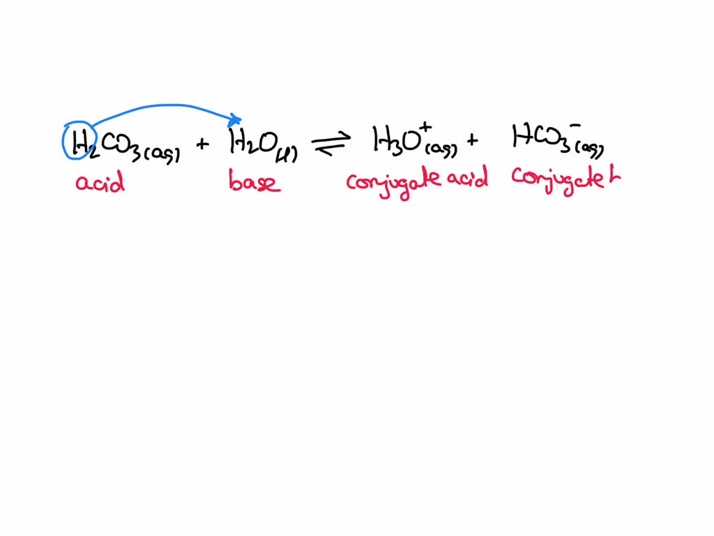 SOLVED: Identify the acid on the left side of the following equation ...