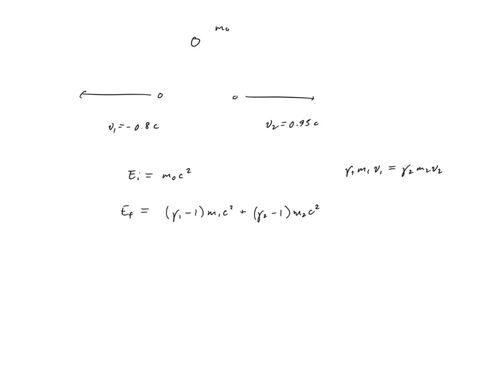 SOLVED: A particle with rest mass m0 has zero velocity relative to an observer O. It then decays ...