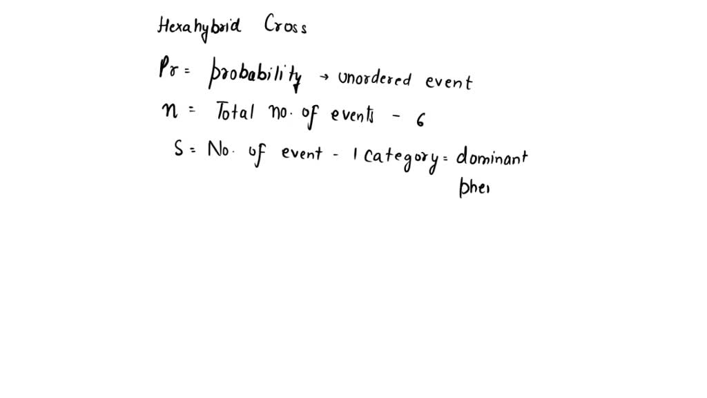 SOLVED: In a hexahybrid cross (AaBbCcDdEeFf AaBbCcDdEeFf), what is the ...