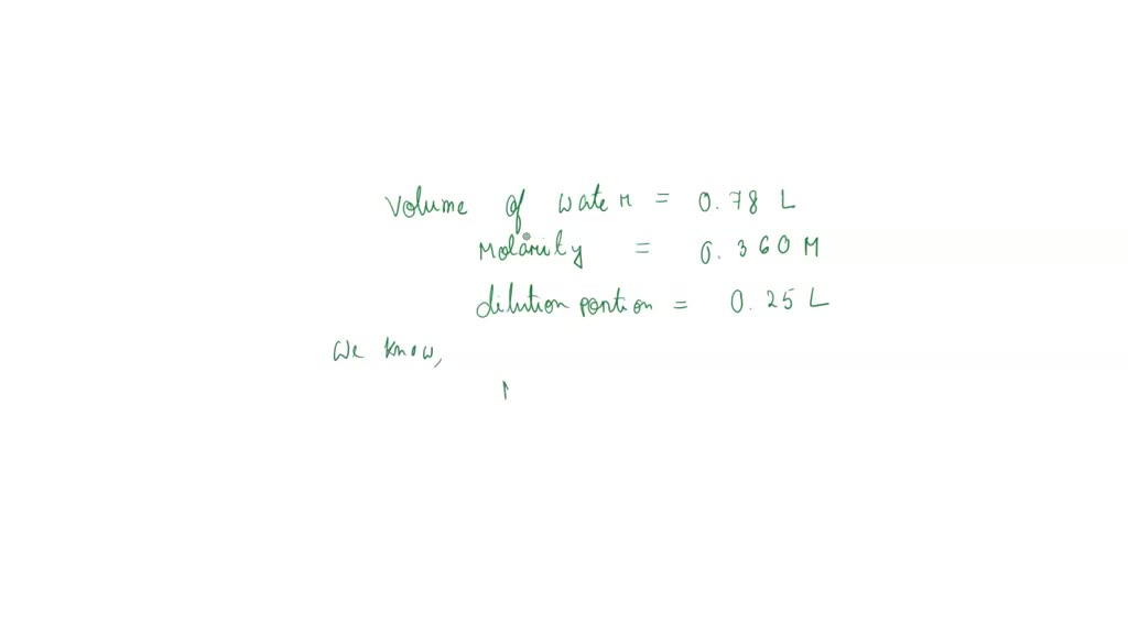 SOLVED: Enter your answer in the provided box: Calculate the molarity of 78.0 mL of 0.360 M NaOH ...