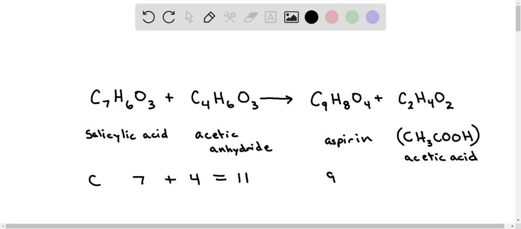 Solved Balance The Following Chemical Equation If Necessary For The Synthesis Of Aspirin From