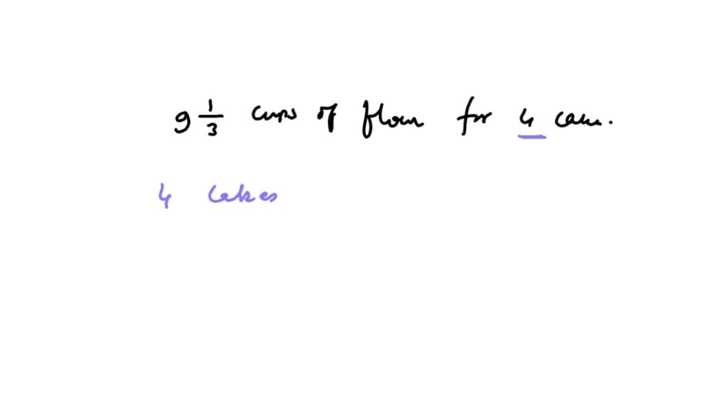 Clare has a recipe for yellow cake. She uses 9 1/3 cups of flour to ...