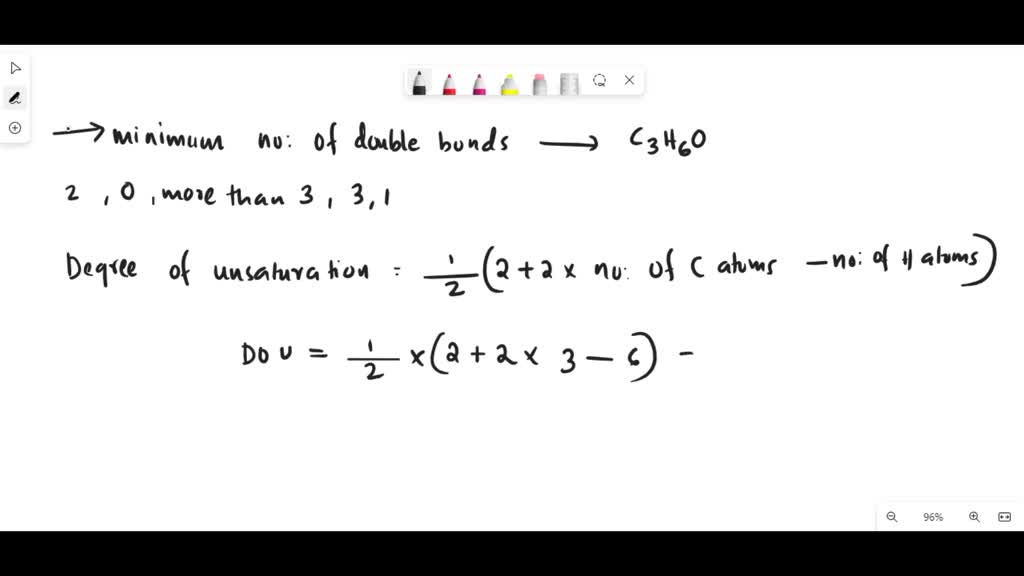 SOLVED: What is the minimum number of double bonds in an isomer of C3H6O?