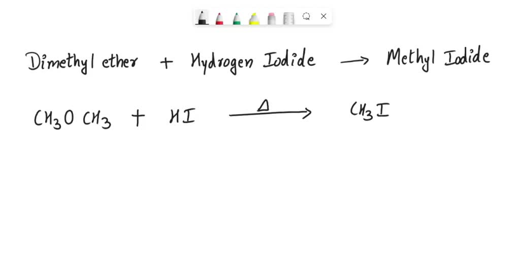 87) Dimethyl ether when heated with excess HI gives