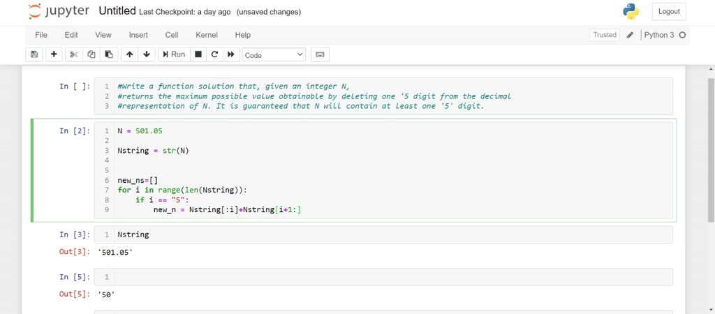 Write a function solution that, given an integer N, returns the maximum ...