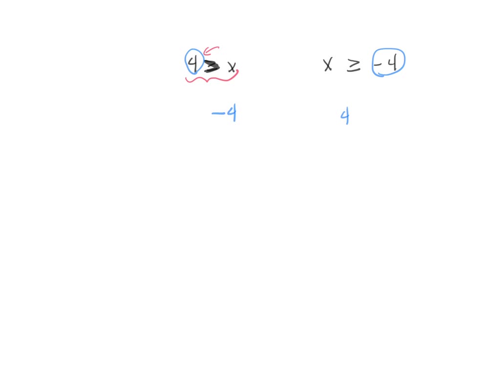 SOLVED: Write the following as an inequality. 4 is greater than x, and ...