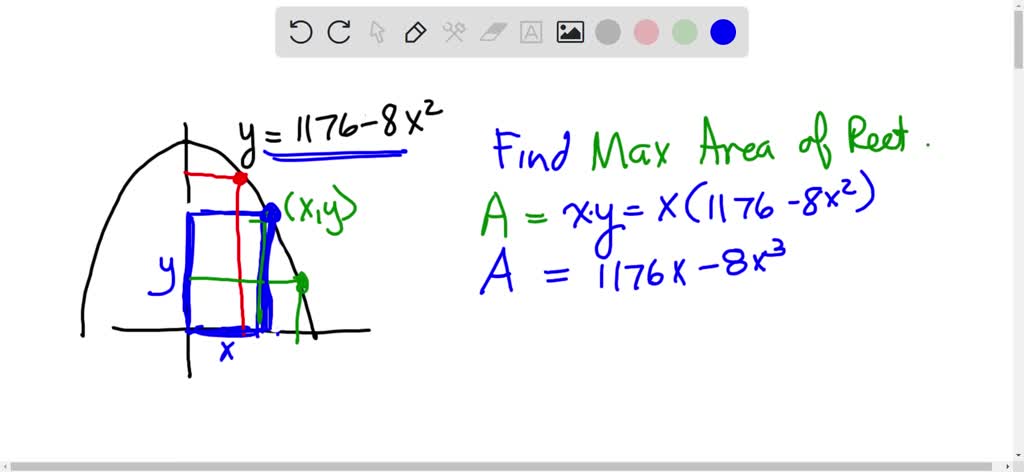 SOLVED: point) Find the area of the largest rectangle with one corner ...