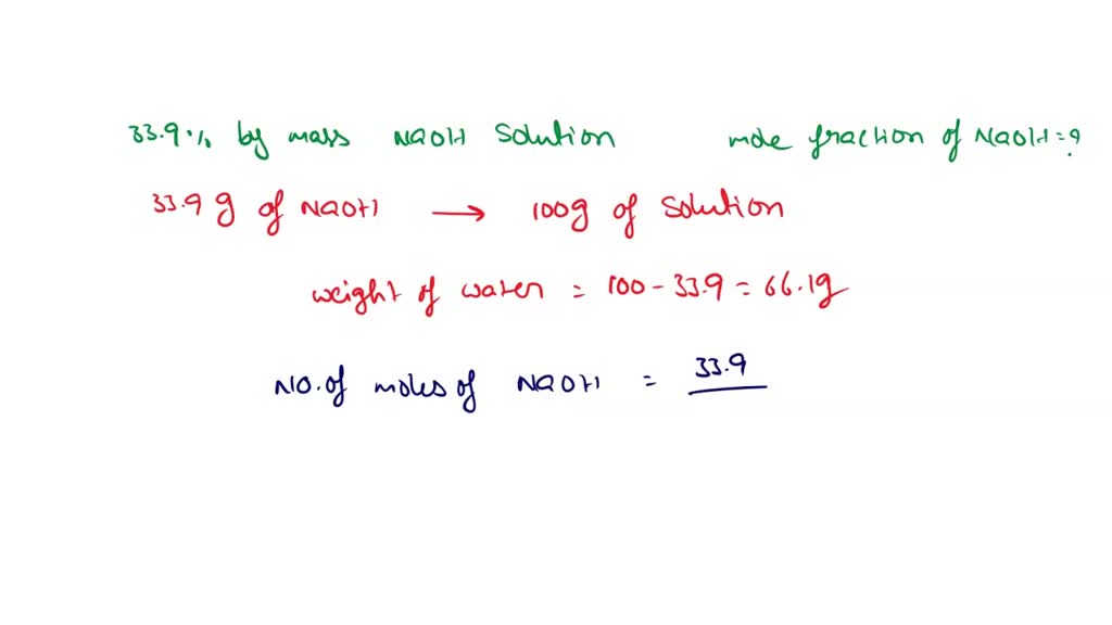 The mole fraction of NaOH in 20% (w/w) aq NaOH solution is
